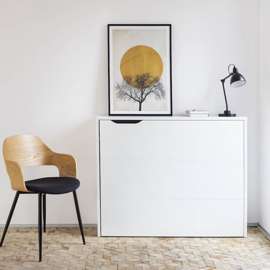 Work Concept Convertible Hidden Desk With Storage