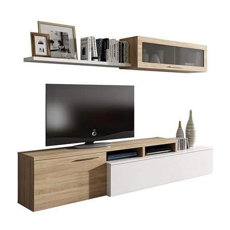 Worksop Reversible L-Shaped TV Entertainment Wall Unit Cabinet White ...