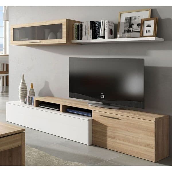 Worksop Reversible L-Shaped TV Entertainment Wall Unit Cabinet White ...